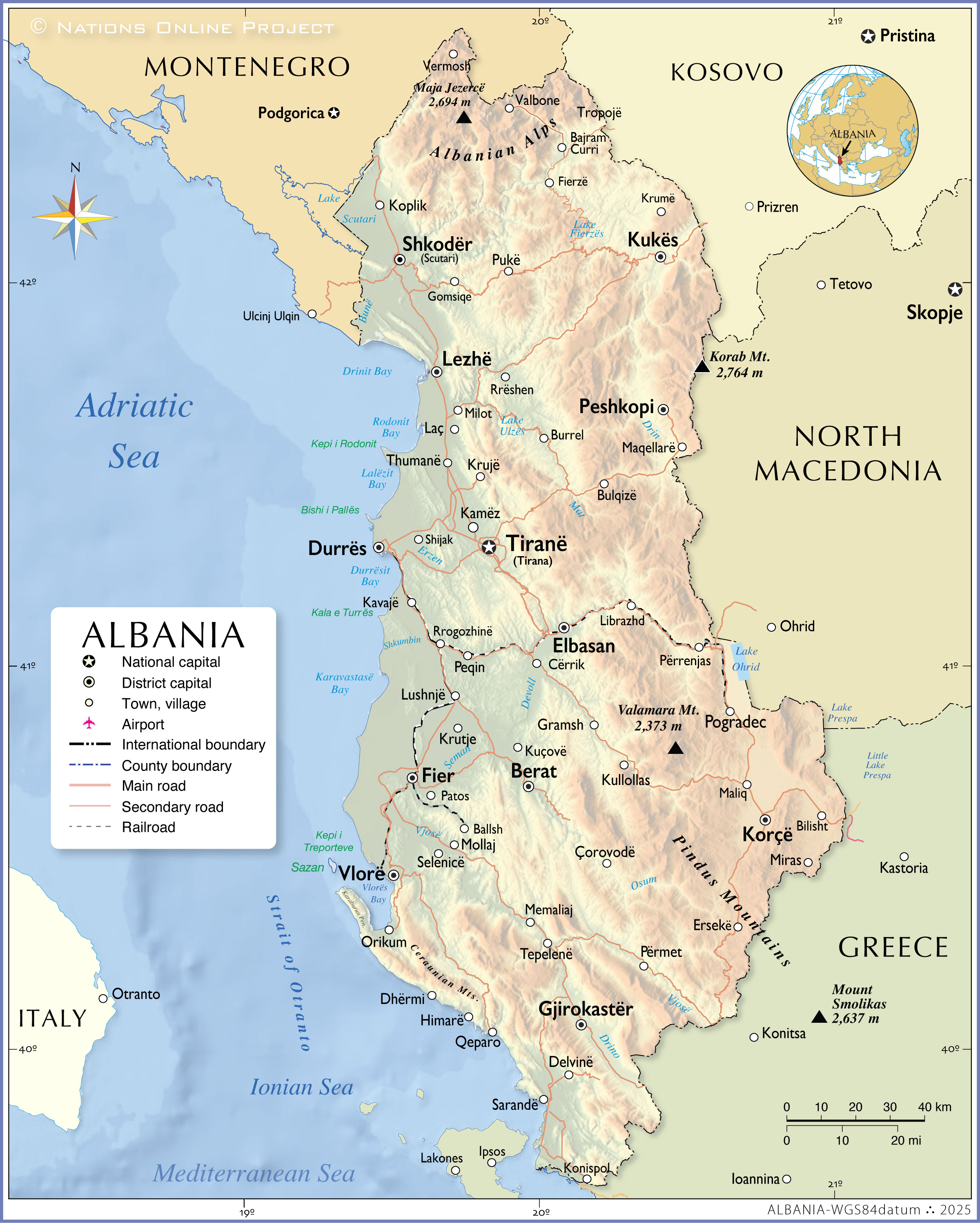 Political Map of Albania - Nations Online Project