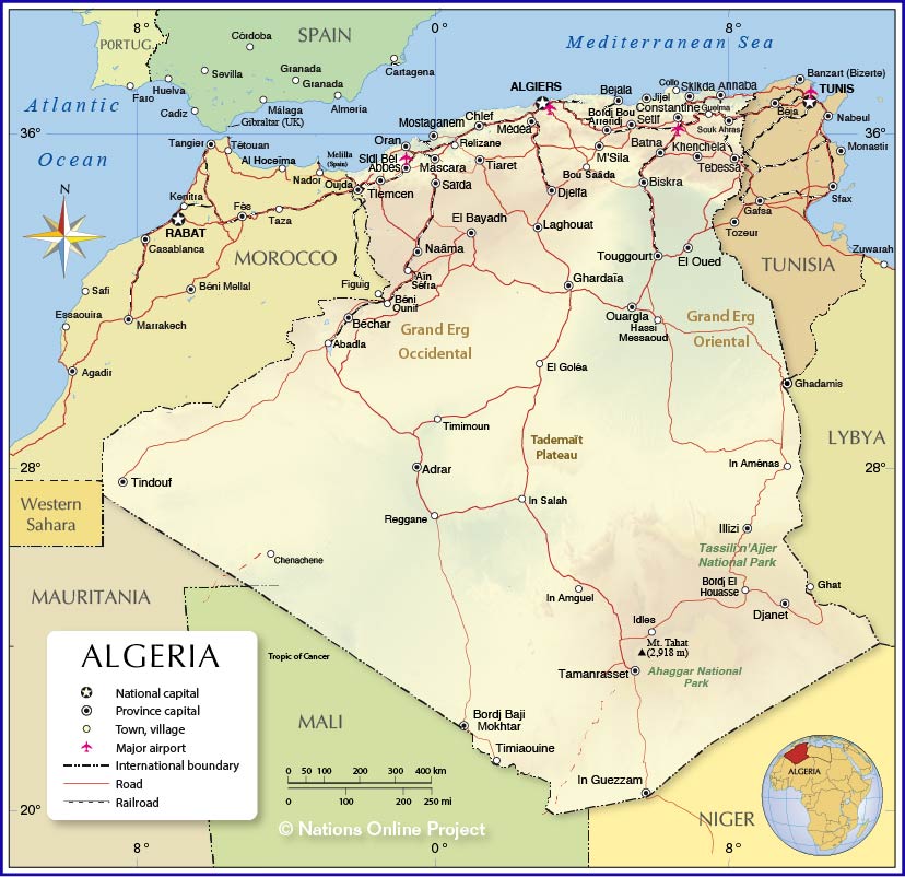 Political Map of Algeria - Nations Online Project