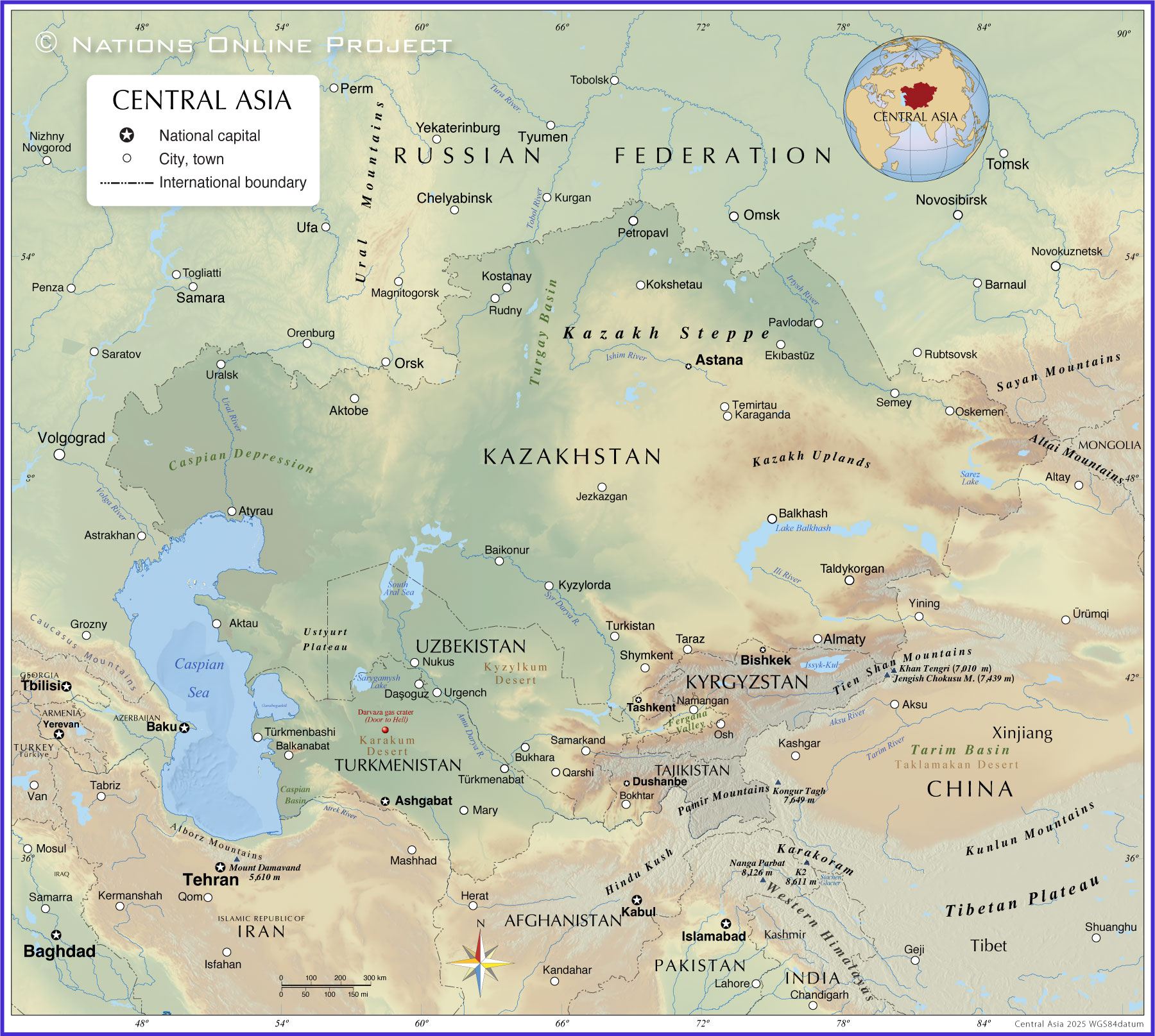 Political Map of Central Asia - Nations Online Project