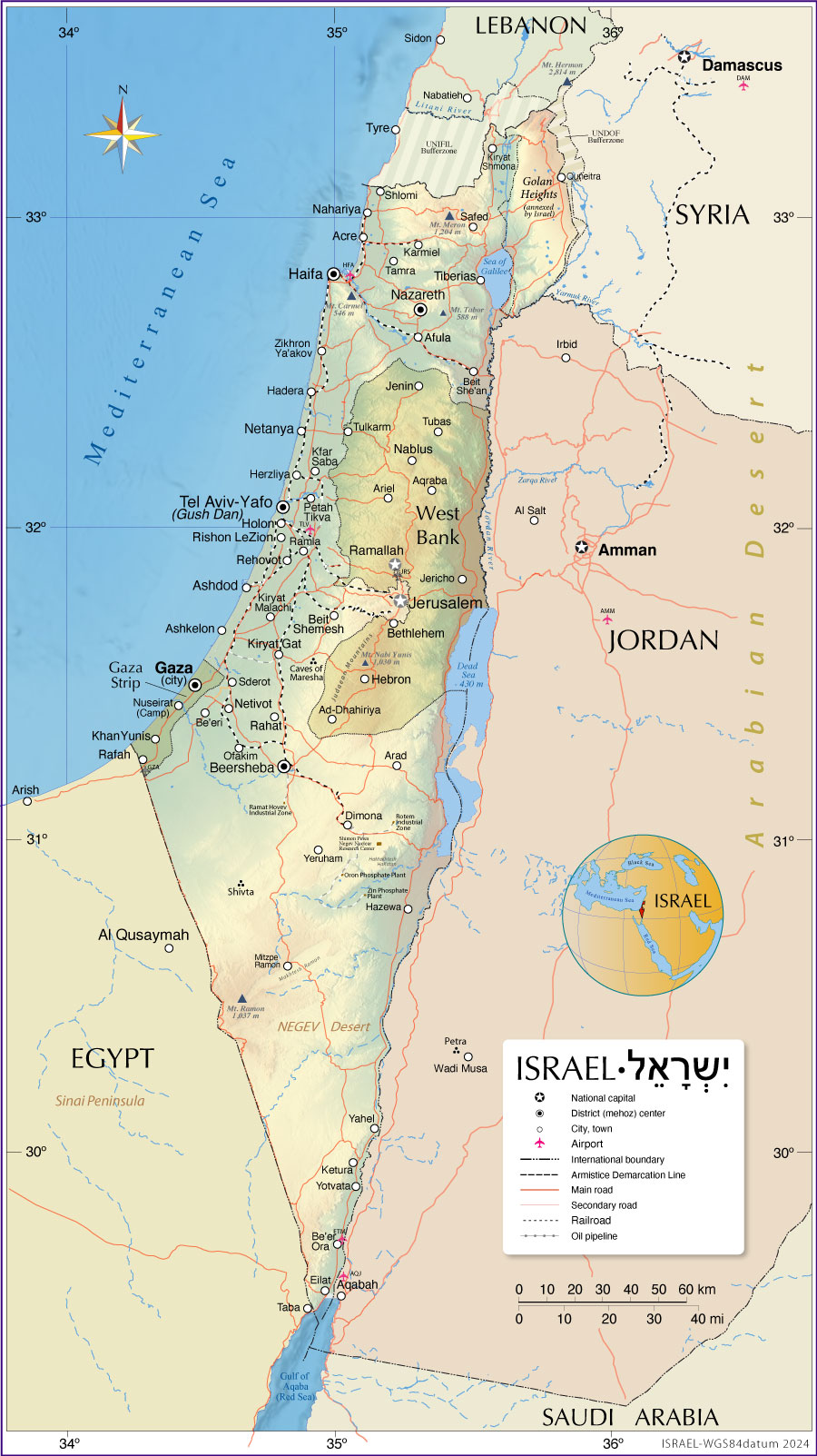 General Map of Israel - Nations Online Project