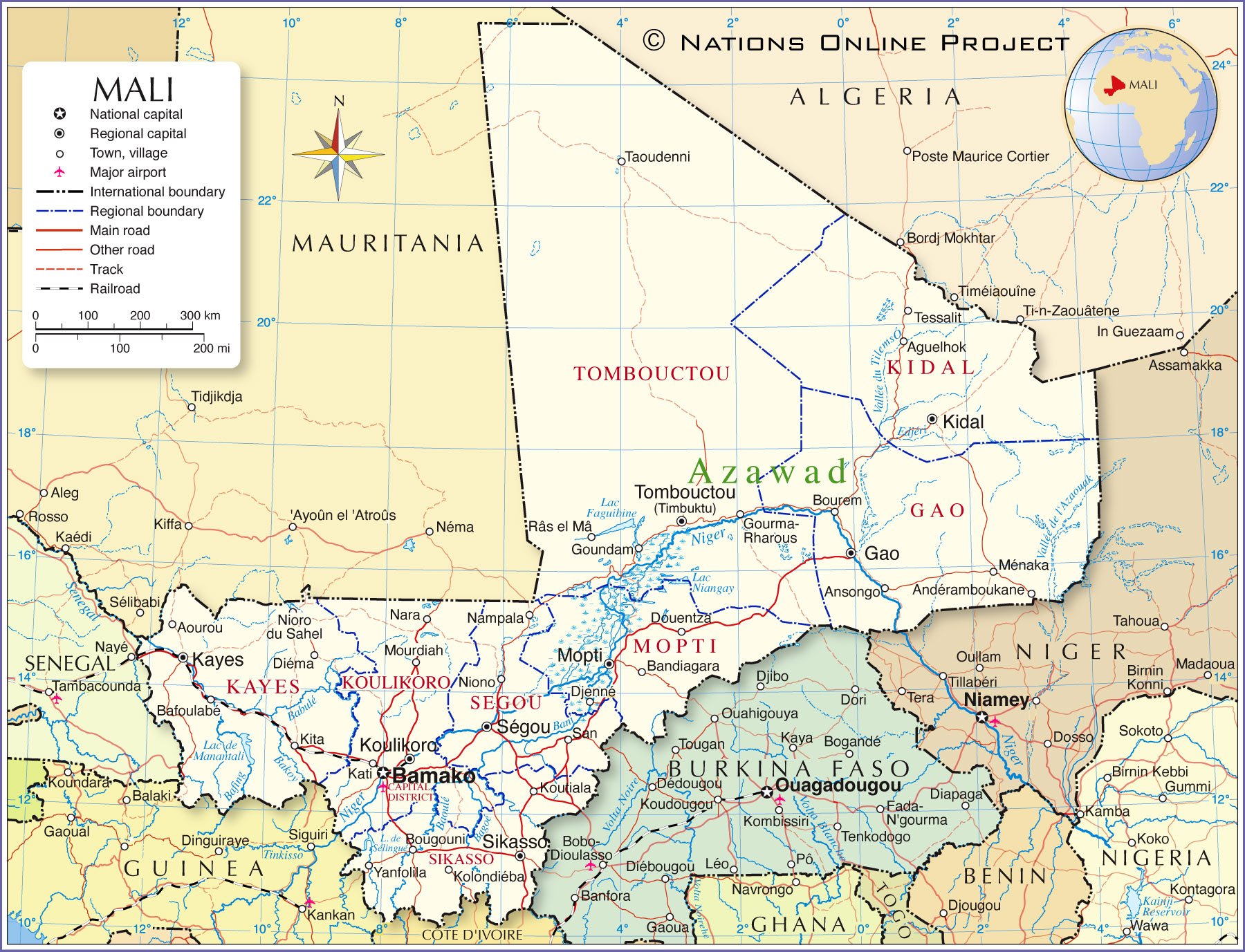 Political Map of Mali - Nations Online Project