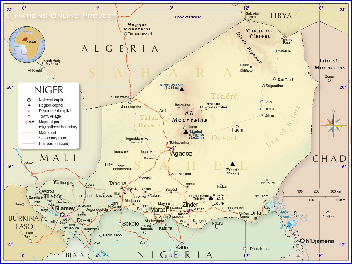 Political Map of Niger - Nations Online Project