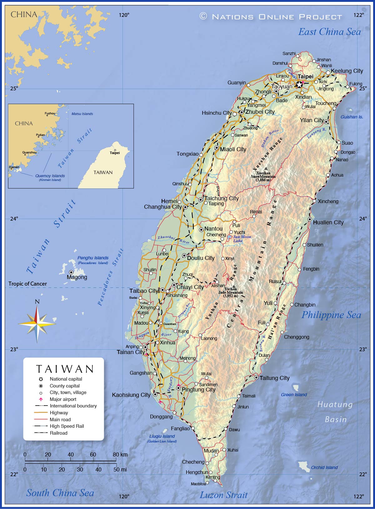 Map of Taiwan - Nations Online Project