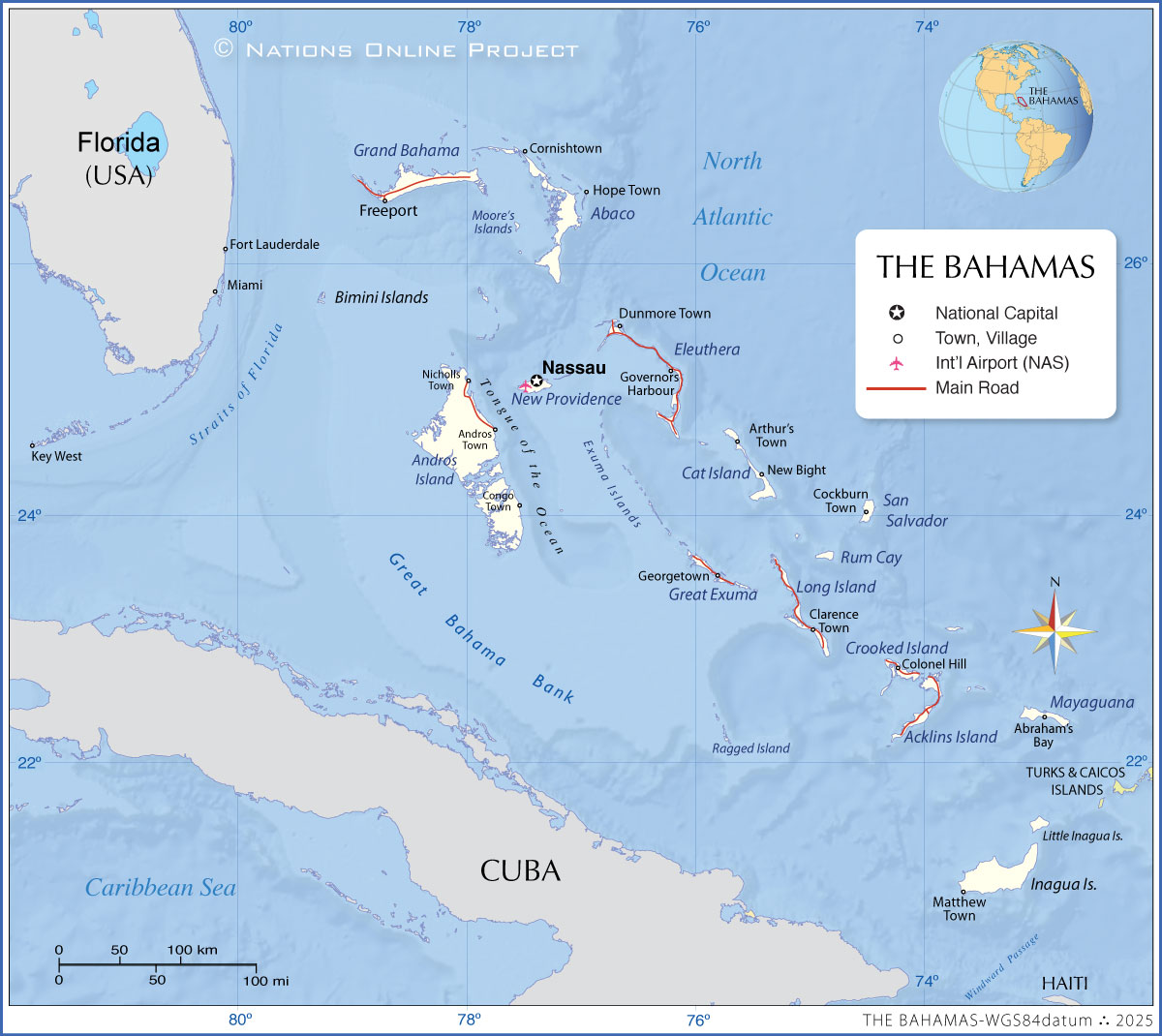 Political Map of The Bahamas - Nations Online Project