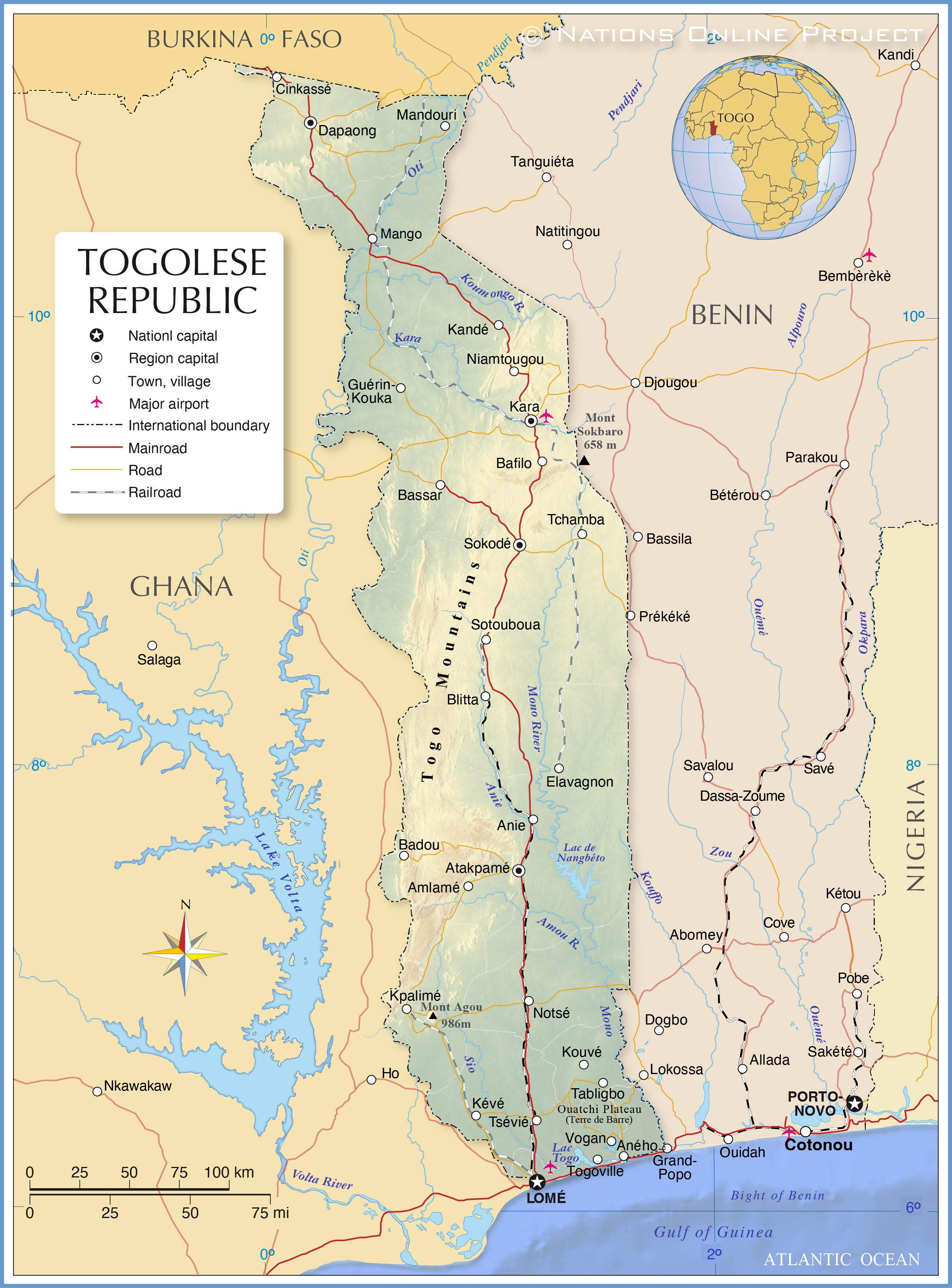 Political Map of Togo - Nations Online Project
