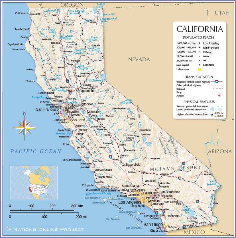 Map Of California State Usa Nations Online Project