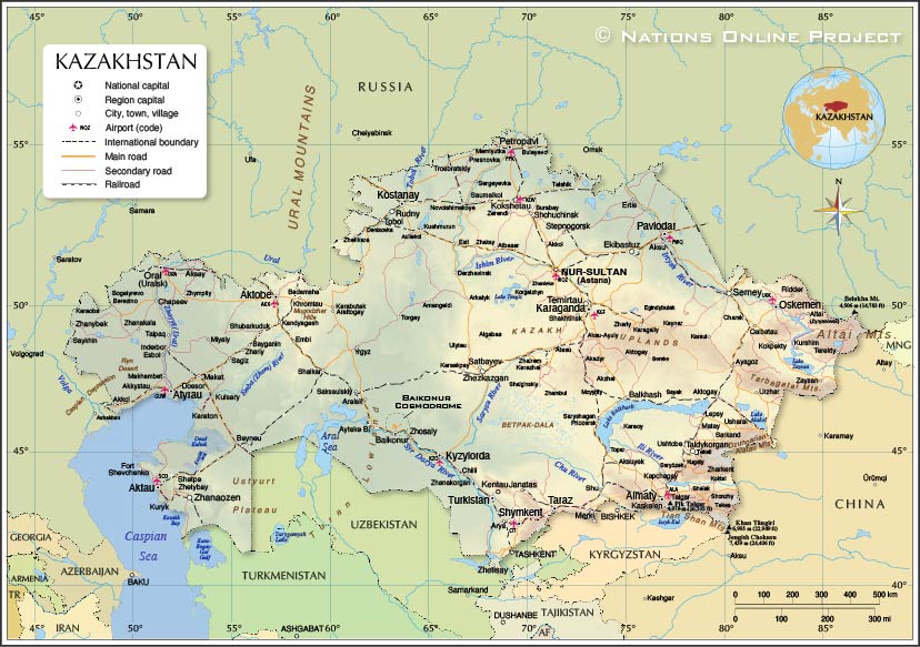 Detailed Map of Kazakhstan - Nations Online Project