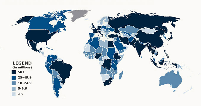 World Population Density Map World Population Density Map